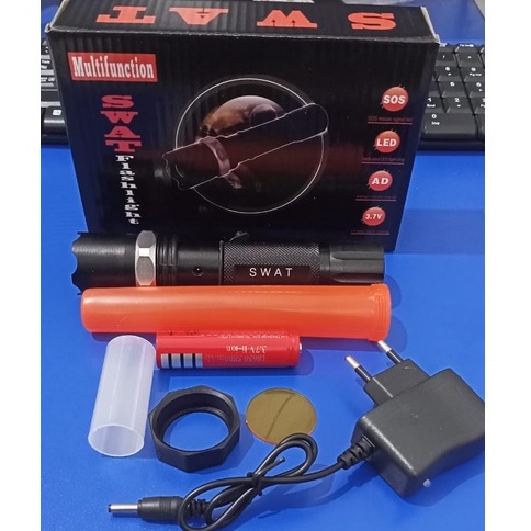 Jual senter police swat / senter LED SX-8008 multi function | Shopee ...