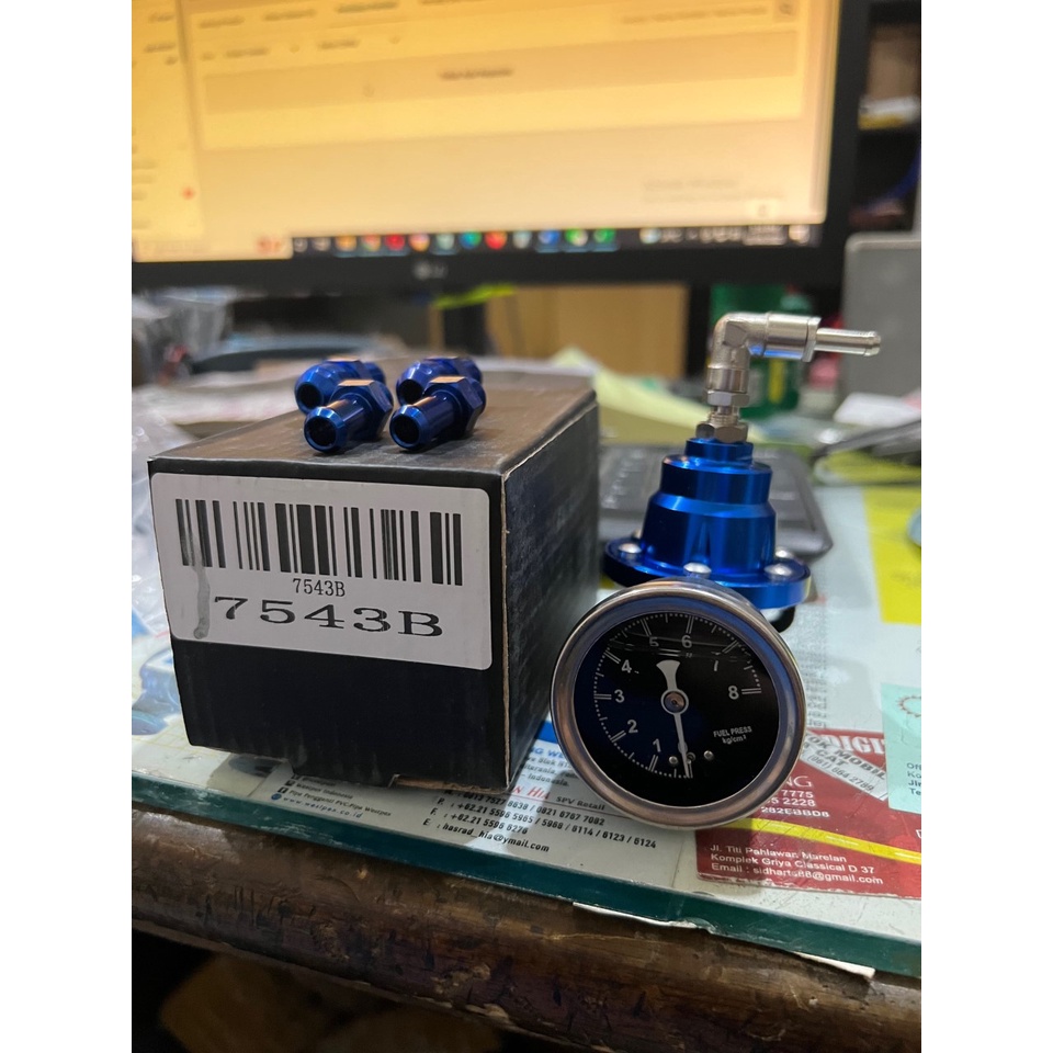 Jual FPR FUEL PRESSURE REGULATOR UNIVERSAL HIGH QUALITY WARNA BIRU ...
