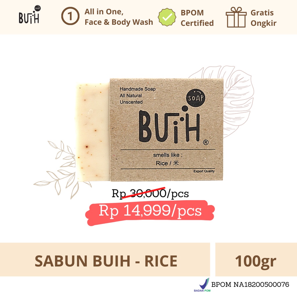 Jual Sabun Buih Rice Handmade Soap - Halal | Shopee Indonesia