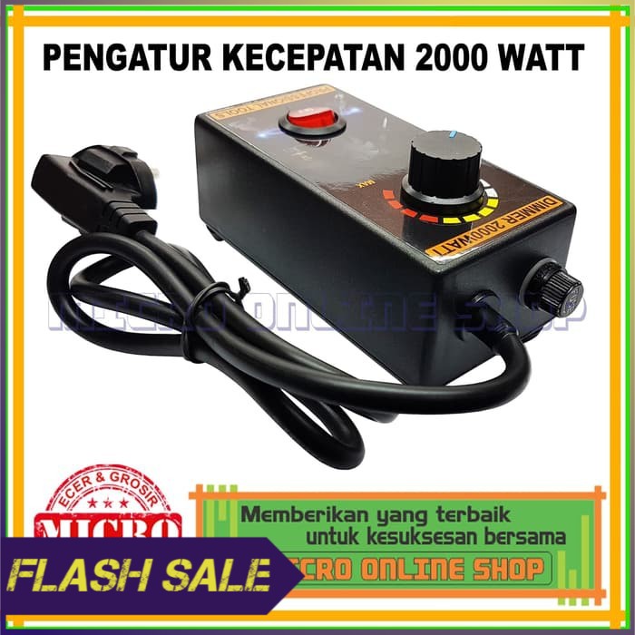 Jual Pengatur Kecepatan Bor Gerinda Dimmer AC 220 Volt 2000 Watt | Shopee Indonesia