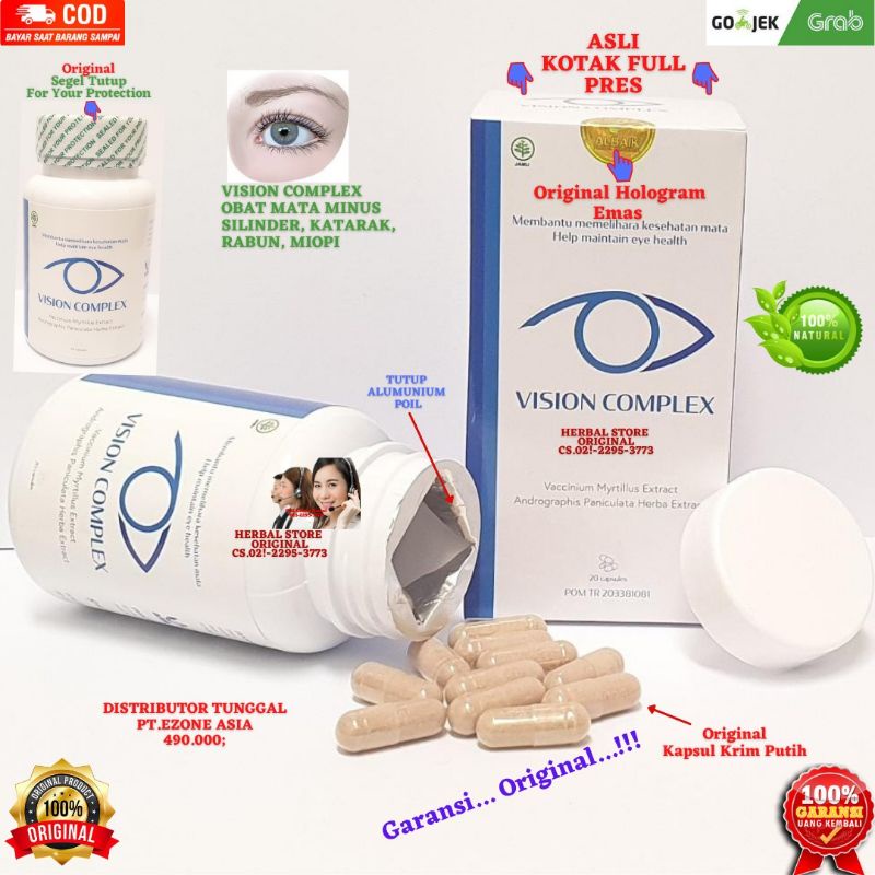 Jual VISION COMPLEX ASLI ORIGINAL OBAT MATA RABUN MINUS SILINDER KATARAK BPOM | Shopee Indonesia