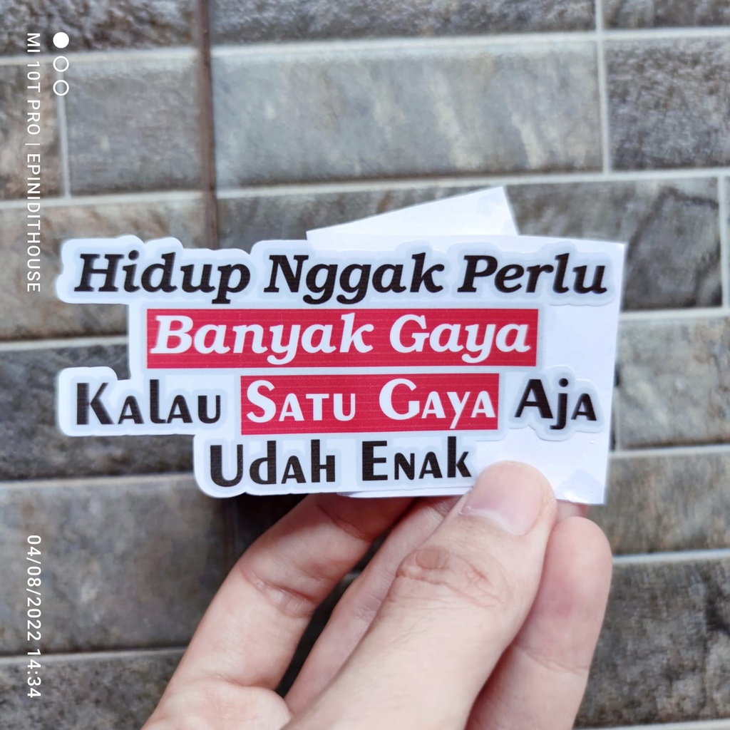 Jual Stiker Kata Quote Lucu Hidup Gaya Enak Humor Saru Vinyl Motor ...