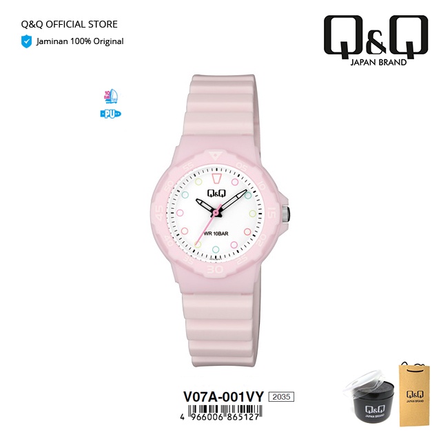 Jual Q&Q QnQ QQ Jam Tangan Arloji Wanita Fashion Analog Rubber Karet Resin - V07 V07A Water ...