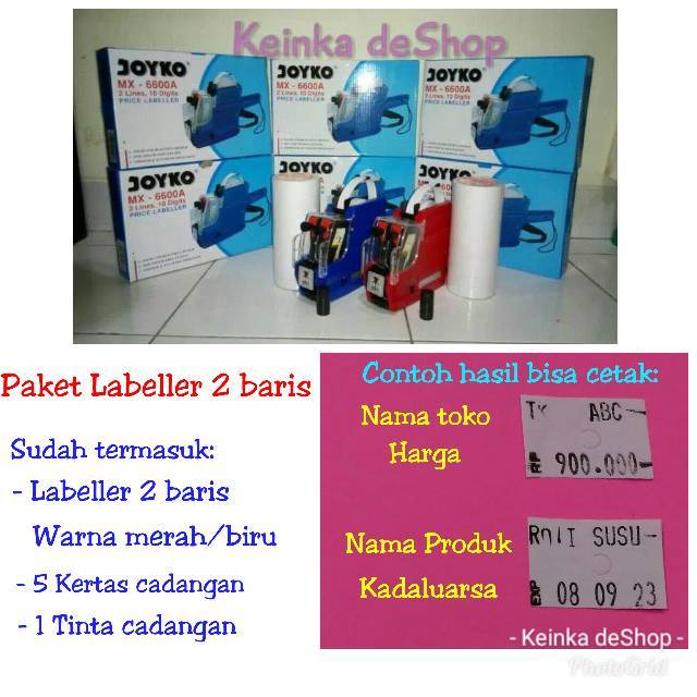 Jual PAKET Alat cetak Label merk bandrol harga 2 baris huruf & angka ...