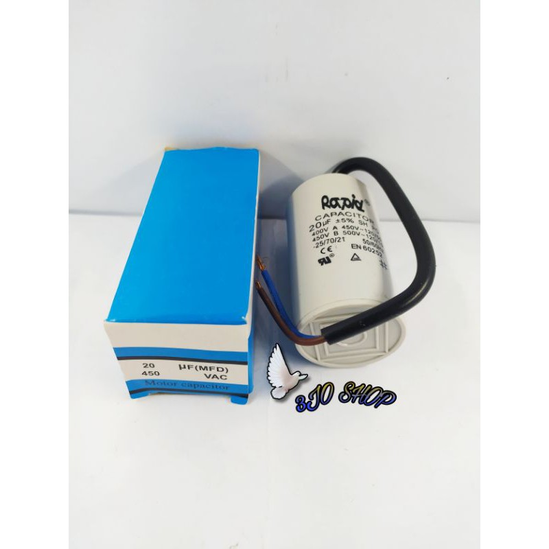Jual KAPASITOR MESIN AIR POMPA LISTRIK 20 MICROFARAD uF TABUNG BULAT ...