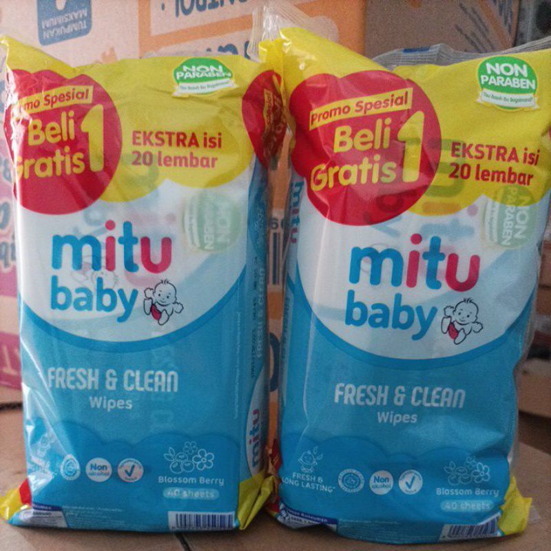 Jual Mitu baby fresh & clean 50s buy 1 get 1 | Shopee Indonesia