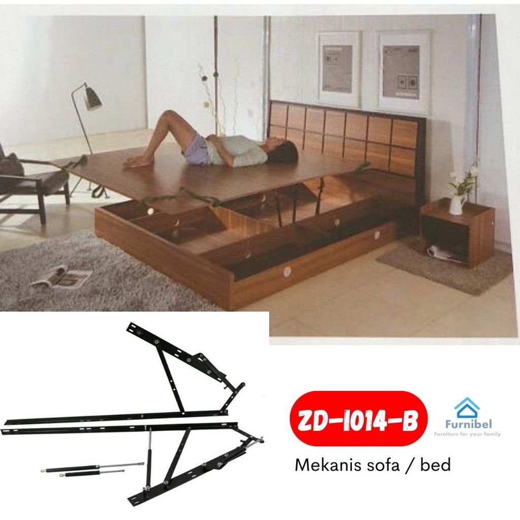 Jual ZD-I014-B mekanis kasur multifungsi, mekanis divan, engsel divan multi | Shopee Indonesia