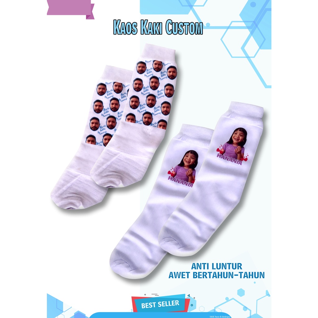 Jual (Hadiah Unik) Kaos Kaki Custom Bebas Gambar Murah | Shopee Indonesia