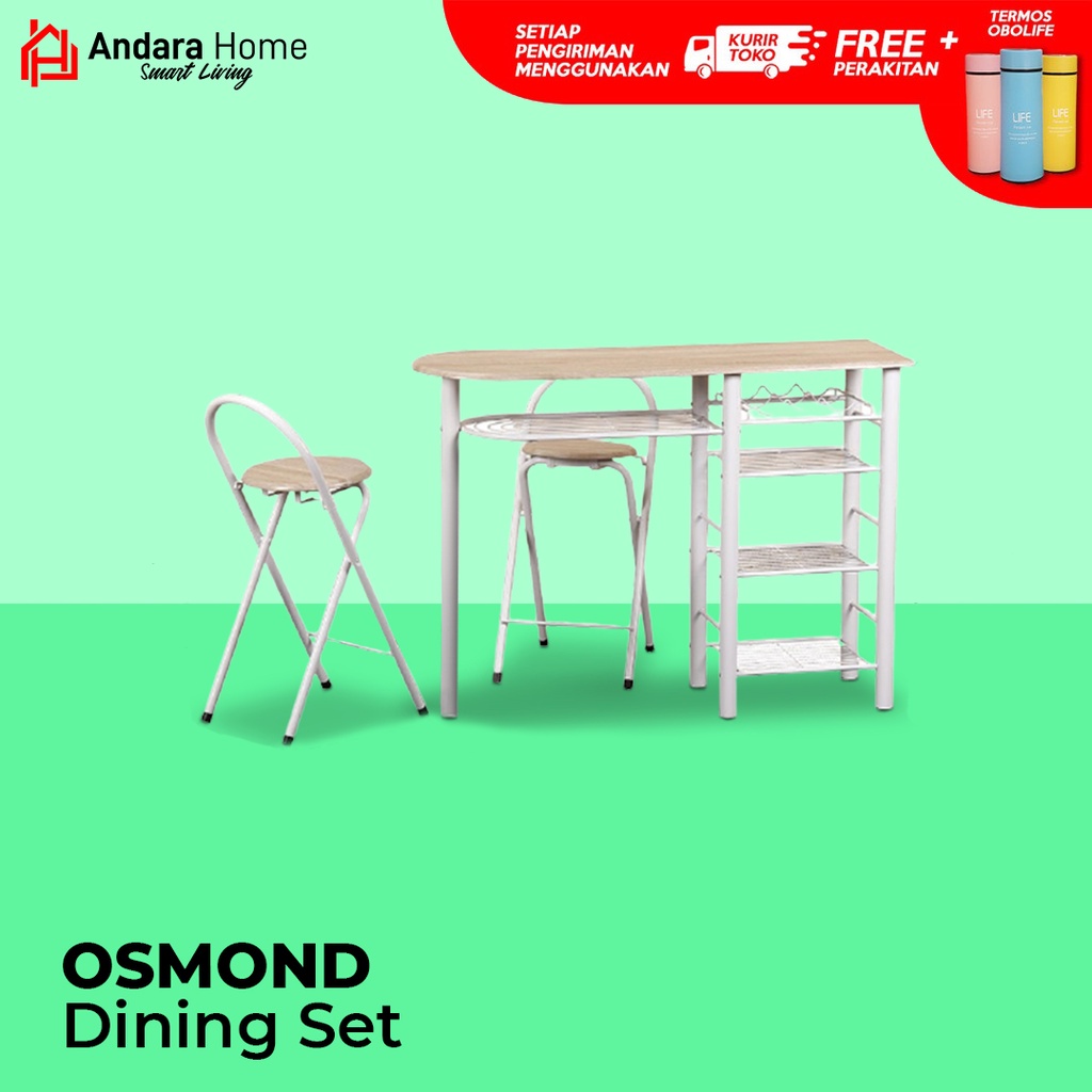 Jual Andara Meja Makan Osmond Dining Set | Shopee Indonesia