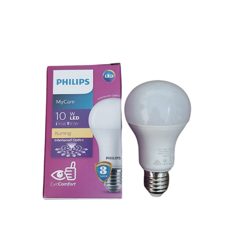 Jual Lampu Led Bulb 10 Watt E27 3000K Kuning - PHILIPS | Shopee Indonesia