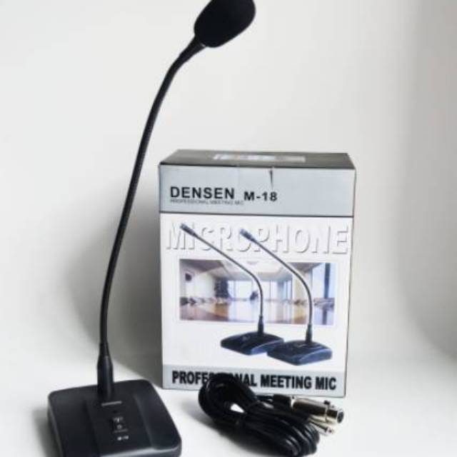 Jual Microphone Meja Mic Podium Mic Rapat Densen M-18 Original | Shopee ...