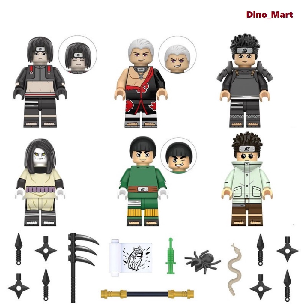 Jual Brick Mini Figure Narutoo Sai Hidan Sarutobi Orochimaru Lee Shino ...