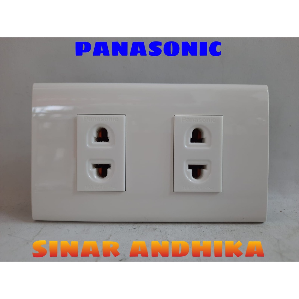 Jual STOP KONTAK DOUBLE UNIVERSAL PUTIH (A MODE) PANASONIC WEHJ 6802W ...