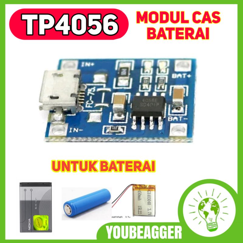 Jual Modul TP4056 with protection untuk CAS baterai | Shopee Indonesia