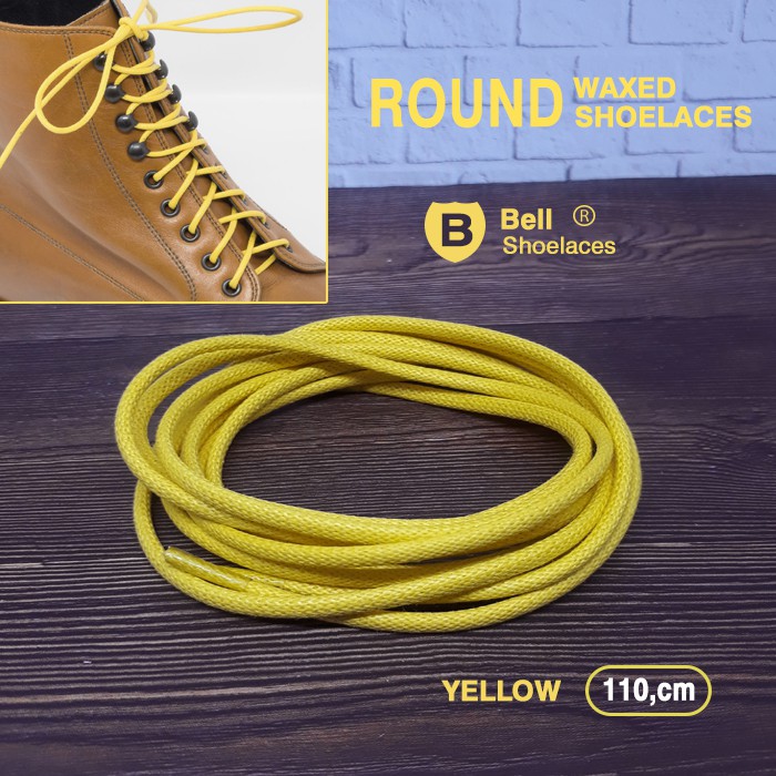 Jual Tali Sepatu Cotton Lilin Kuning 110cm ( Round Waxed Shoelace ...