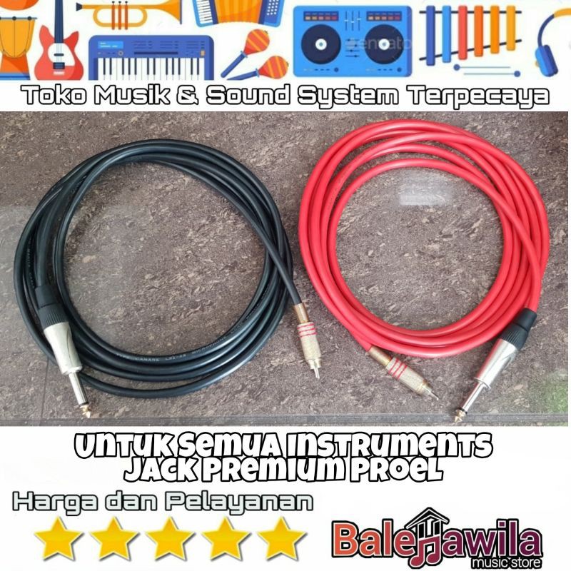 Jual Kabel Instrument Cable Speaker Type Canare Jack Akai Rch 10 Meter ...