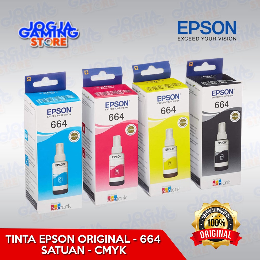 Jual TINTA EPSON ORIGINAL 70mL 664 for L100 L120 L121 L210 L310 L355 ( SATUAN ) CMYK | Shopee ...