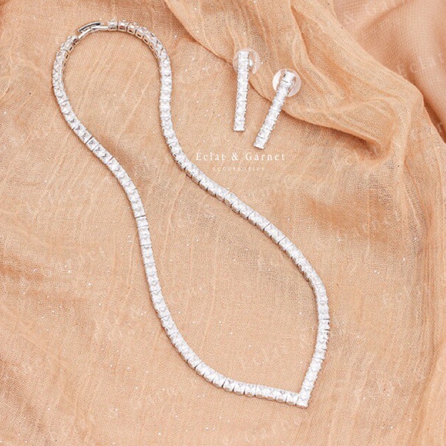 Jual Éclat & Garnet - V PRINCESS CUT BRIDAL SET Perhiasan Zircon ...