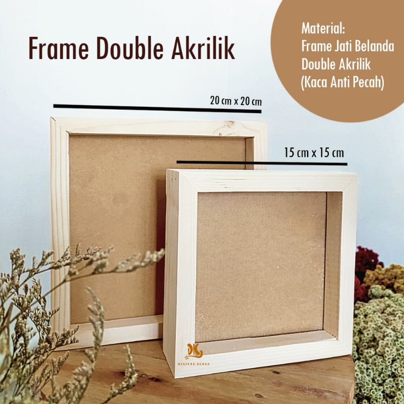 Jual Double Akrilik Anti Pecah Frame Pigura Jati Belanda Bingkai 3D ...