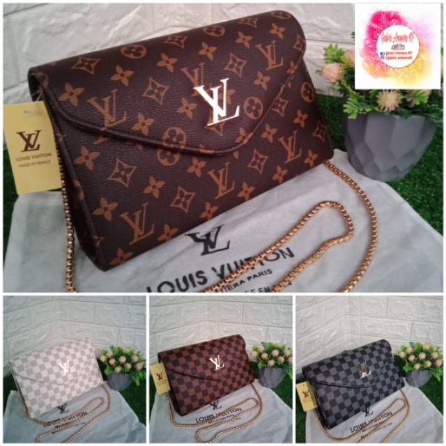 Jual TAS SLINGBAG AMPLOP LV RANTAI | Shopee Indonesia
