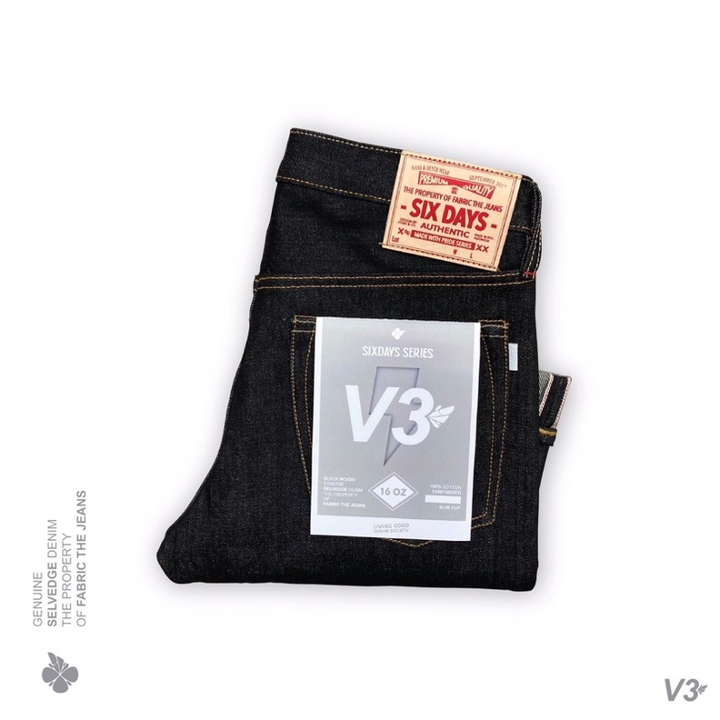 Jual FTJ - Fabric The Jeans - SX-V3 Black Indigo Denim 16 Oz Red Line Selvedge | Shopee Indonesia