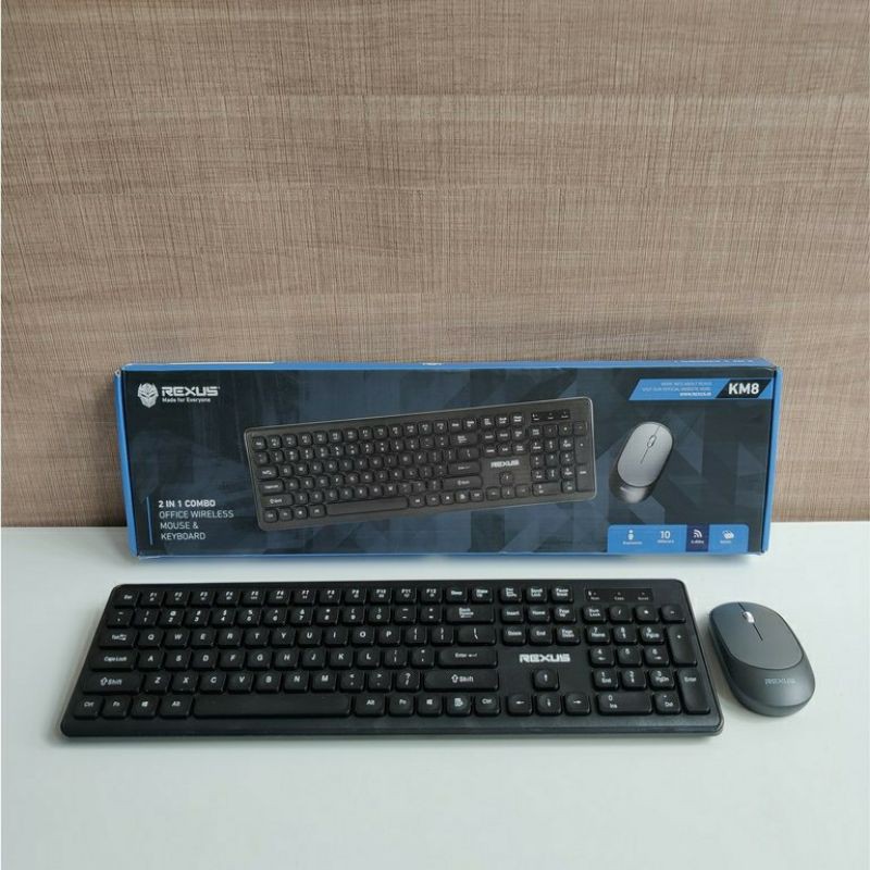 Jual Keyboard Rexus KM8 Gaming keyboard +Mouse Wireless | Shopee Indonesia