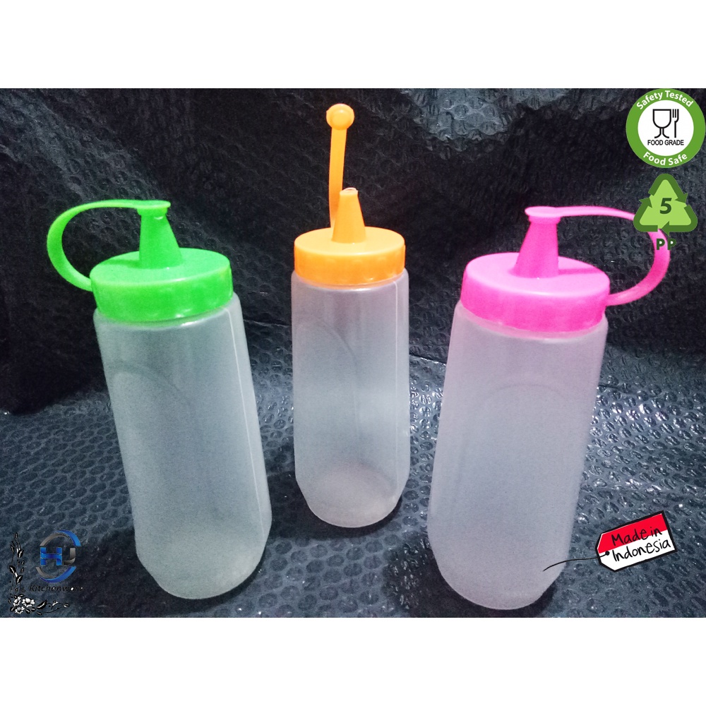 Jual Botol Kecap Besar / Botol 500 ml / Saos Sambal Pedas / Botol Kecap ...