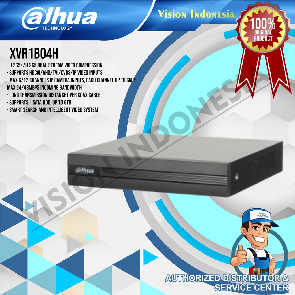 Jual DVR / XVR DAHUA COOPER 4CHANNEL 5MP / XVR1B04H-i | Shopee Indonesia