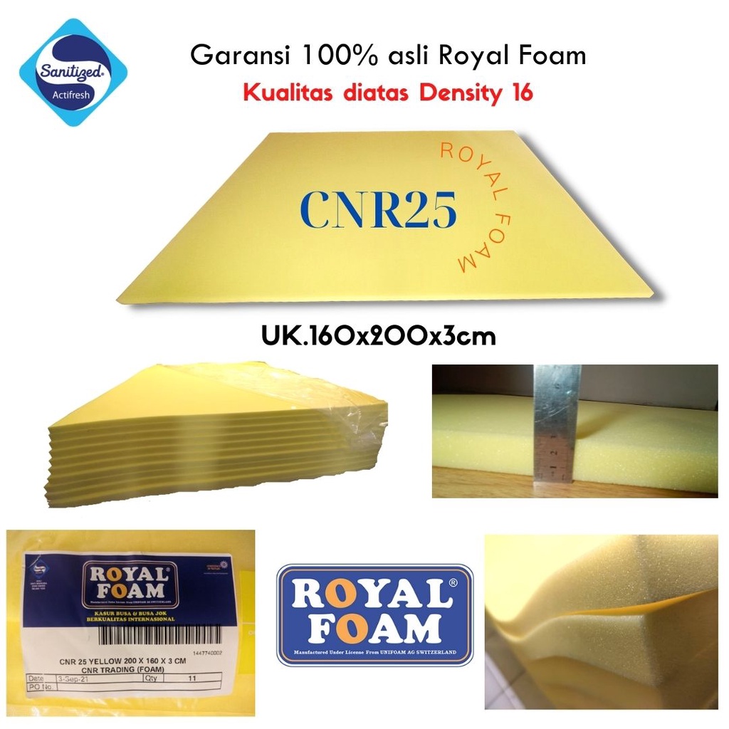 Jual Gudang busa kuning/busa yellow CNR25 / D22 ukuran 160x200x3cm ...