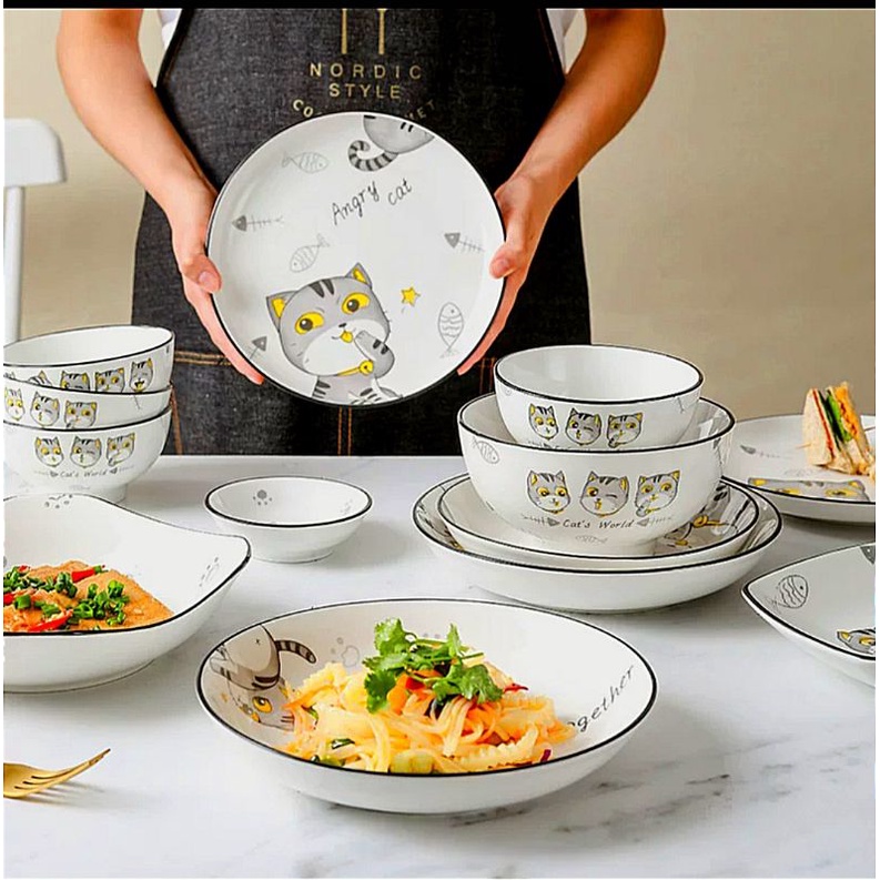 Jual Piring Keramik Korea Motif Kucing / Piring Korea Kucing | Shopee ...