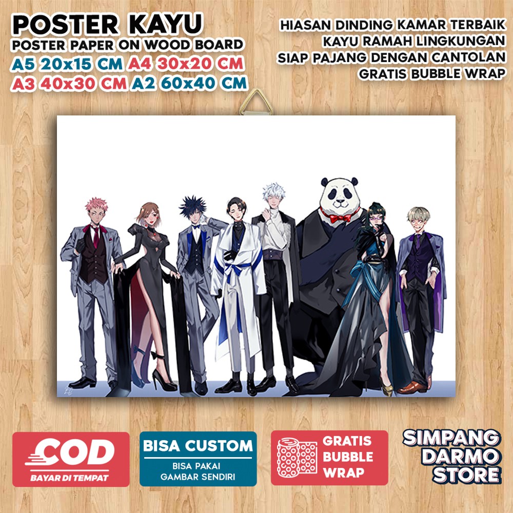 Jual Poster Kayu Jujutsu Kaisen Dark Aestehic Tema Anime Wibu Waifu ...