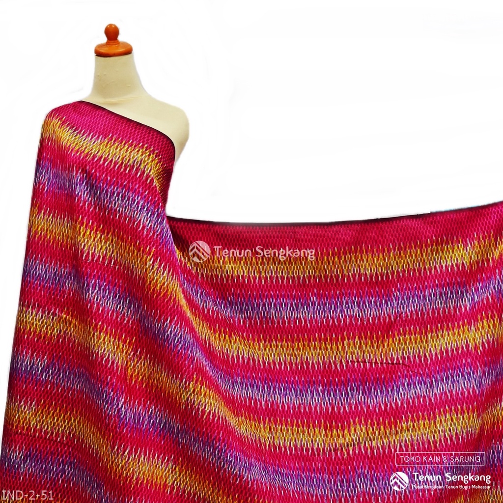 Jual Kain Tenun Dobby Ikat Sutra Bugis Makassar Magenta - Tenun Sengkang IND-2-51 (Harga Per 0,5 ...