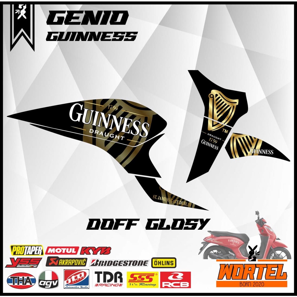 Jual Sticker Striping Decal Motor Genio Guinness | Shopee Indonesia