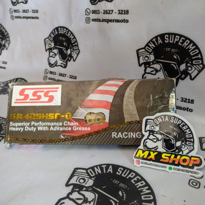 Jual Rantai triple SSS rackng klx dtracker crf wr 428HSBT - 140L gold ...