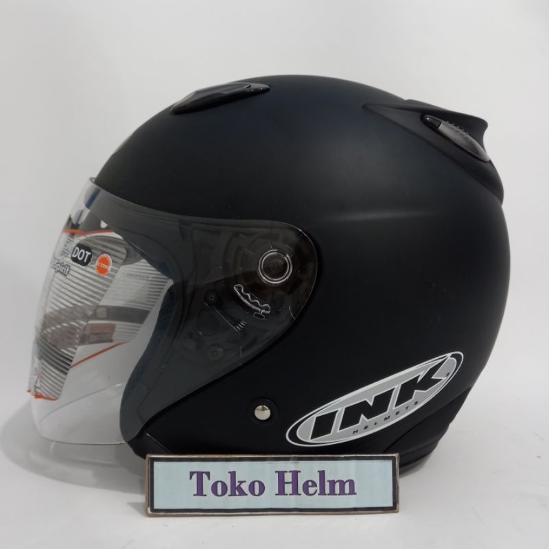 Jual Helm half face INK centro polos original INK hitam doff/black doff ...