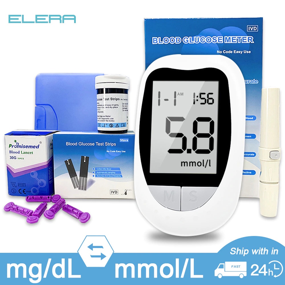 Jual Alat Tes Gula Darah ELERA Tester Gula Darah Glucometer Blood Sugar ...