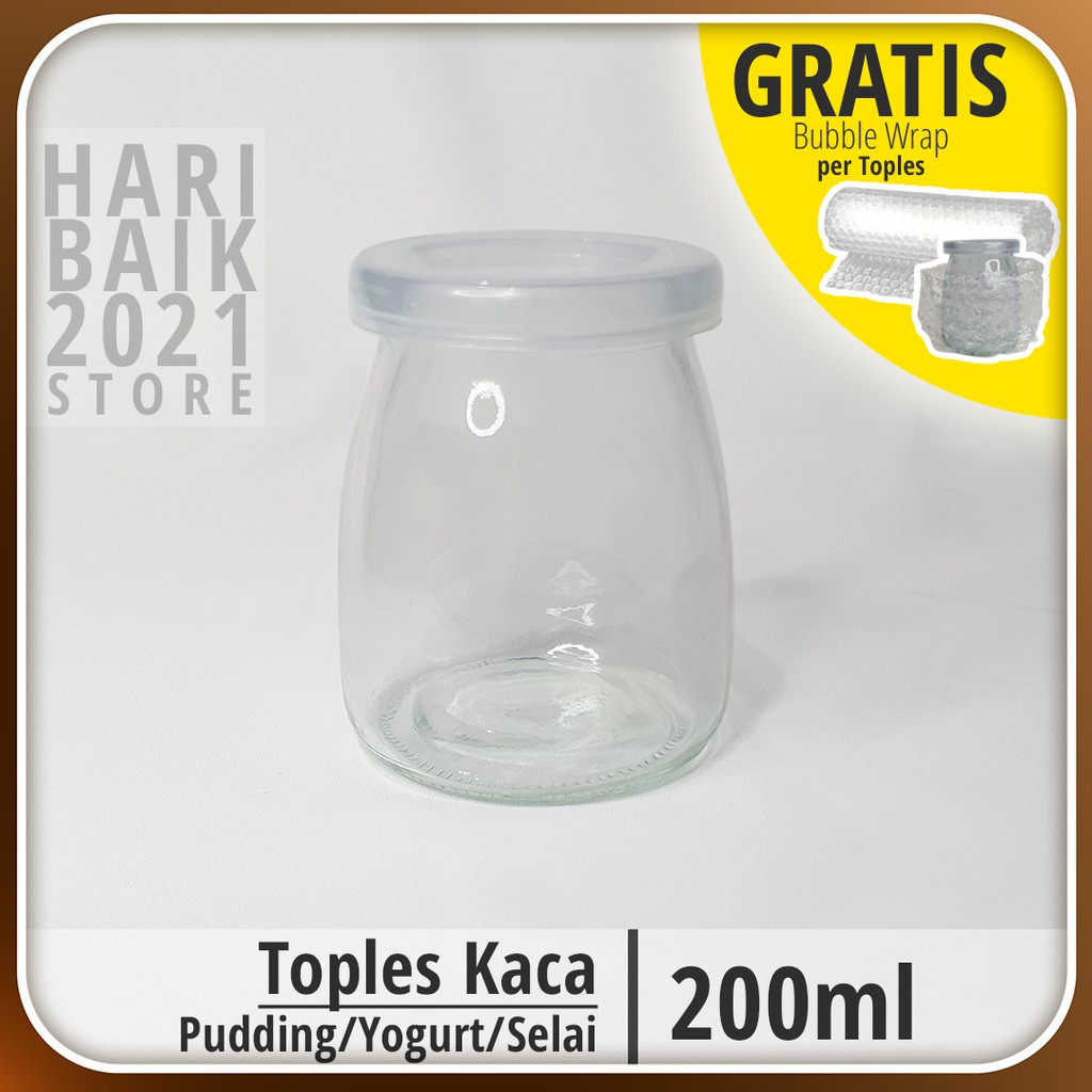 Jual Toples Kaca | Botol Kaca | Jar 100 ML,200 ML : Puding / Yogurt ...