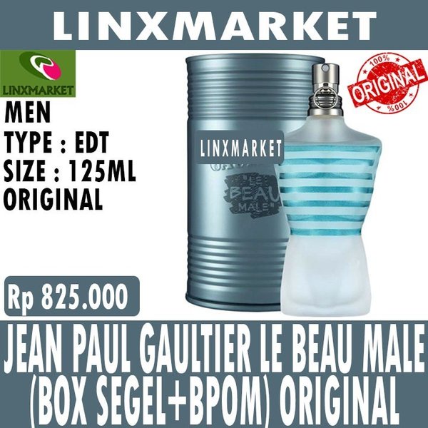 Jual JPG JEAN PAUL GAULTIER LE BEAU MALE FOR MEN EDT 125ML (BOX SEGEL ...