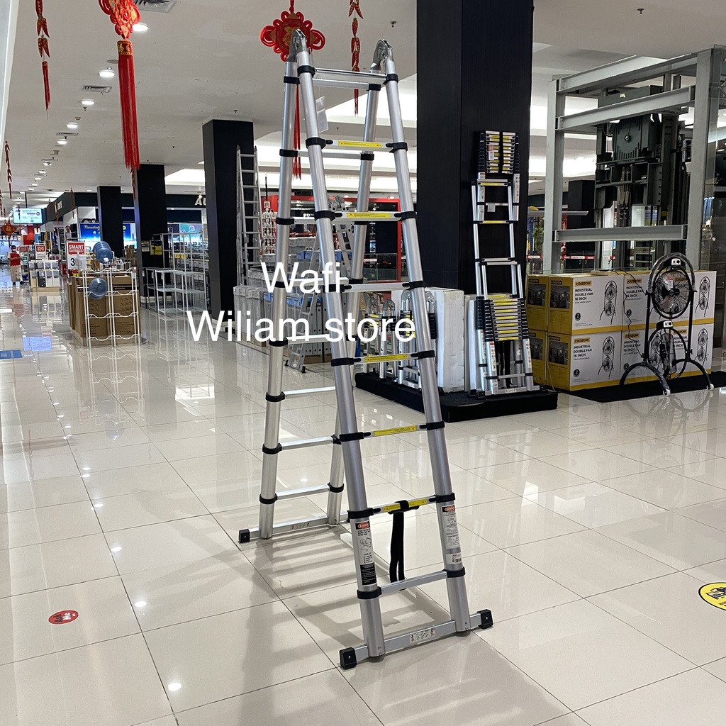 Jual Krisbow Fixsteps Tangga Lipat Aluminium Teleskopik Double ...