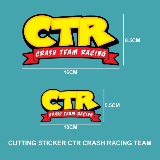 Jual Cutting Sticker CTR Crash Racing Team Stiker Game Motor Mobil DLL ...