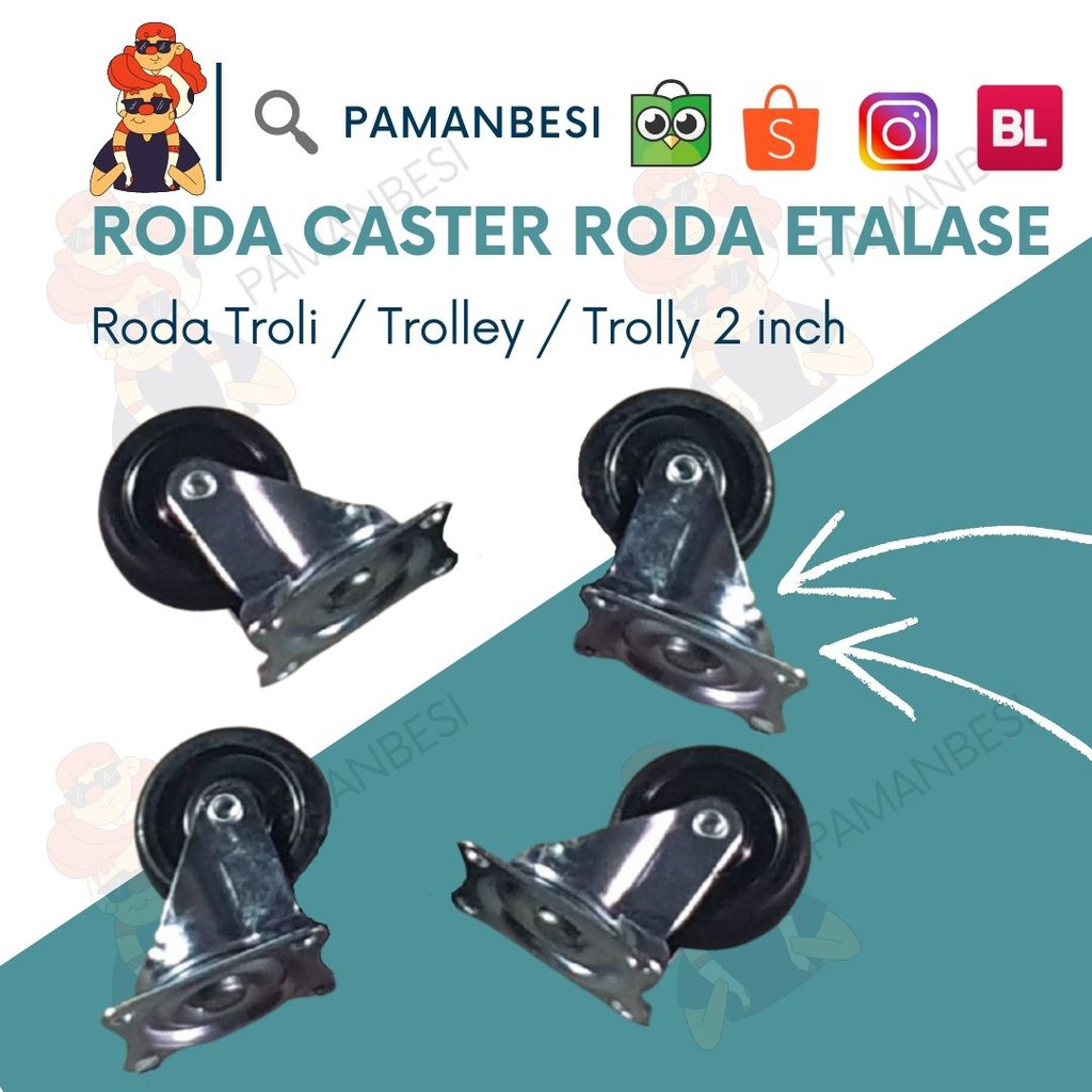 Jual Roda Caster Roda Etalase Roda Troli / Trolley / Trolly 2 Inch ...