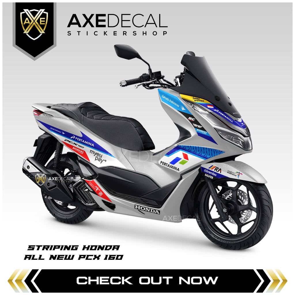 Jual STRIPING HONDA PCX NEW 160 MANDALIKA / PERTAMINA STIKER LIST ...