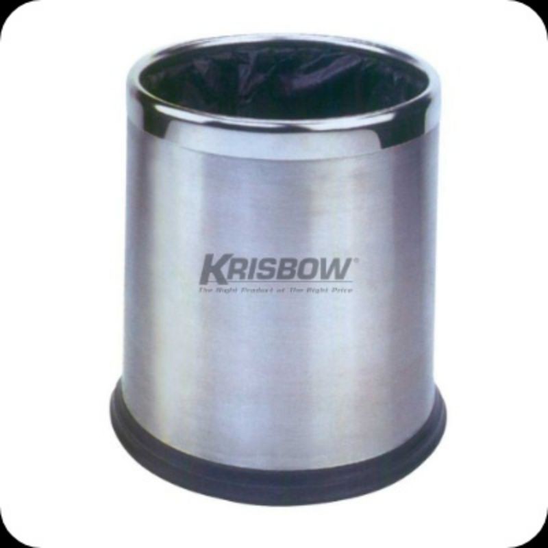 Jual Tempat Sampah Dust Bin Round Stainless Steel 22.5X27CM Krisbow ...