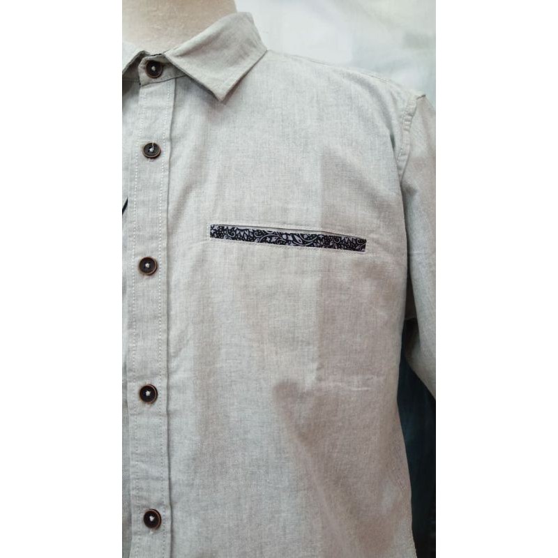 Jual Carvil Jeans |Galeno Gr|Kemeja Pria Grey | Shopee Indonesia