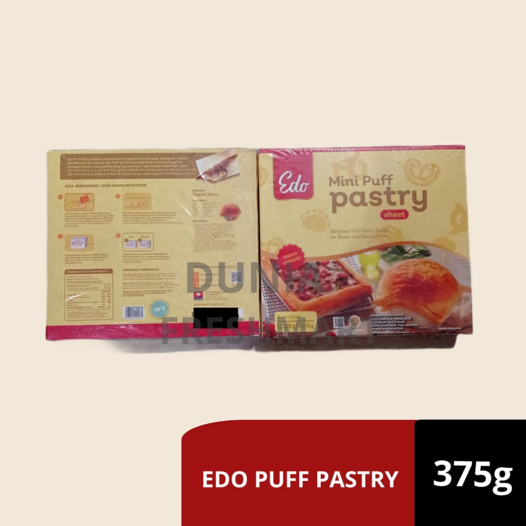 Jual EDO MINI PUFF PASTRY 375GRAM KULIT PUFF PASTRY KULIT CROIFLE KULIT ...