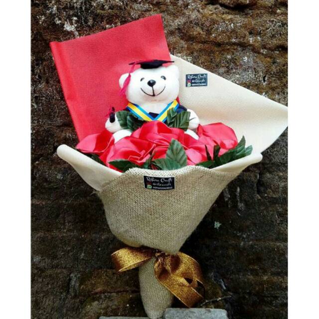 Jual Buket boneka dengan burlap (size M) | Shopee Indonesia