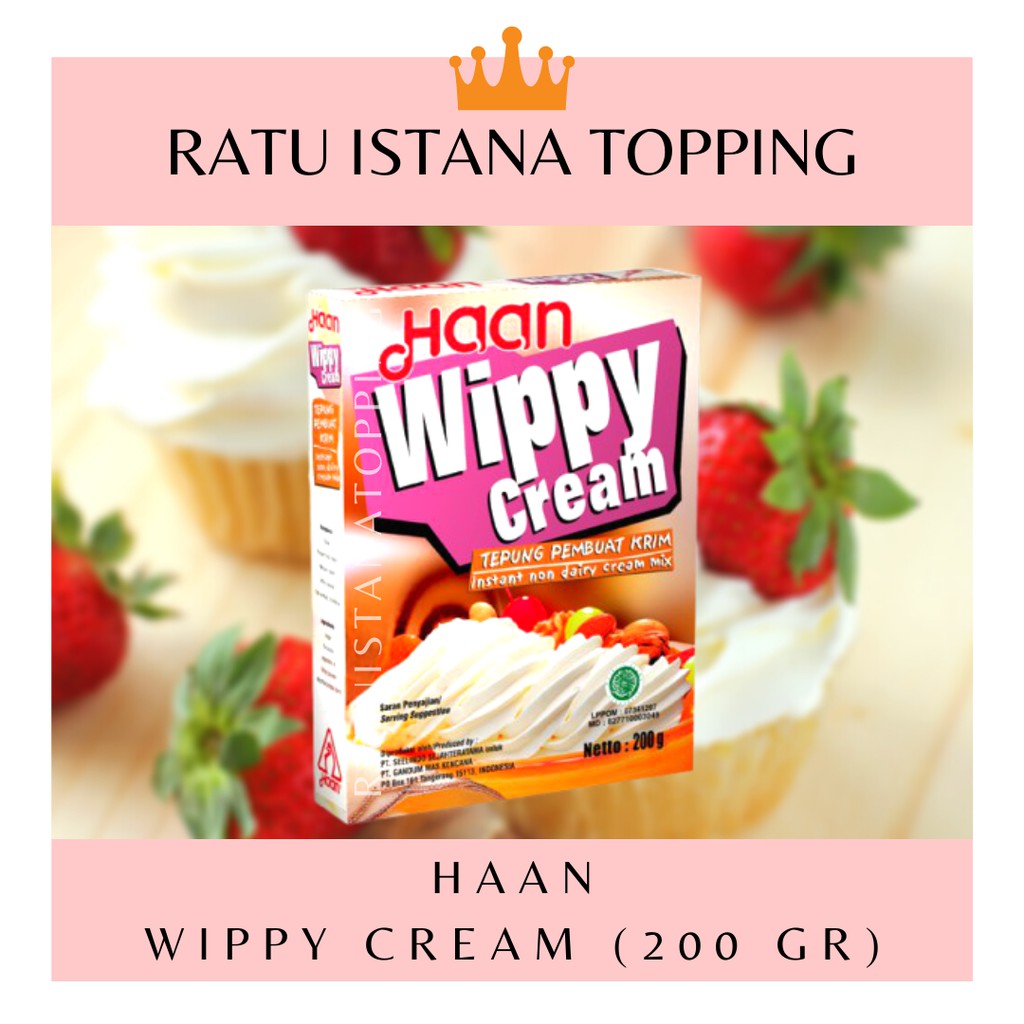 Jual WHIP CREAM HAAN 200 GR-WHIPPED CREAM BUBUK-WIPPY CREAM INSTANT ...