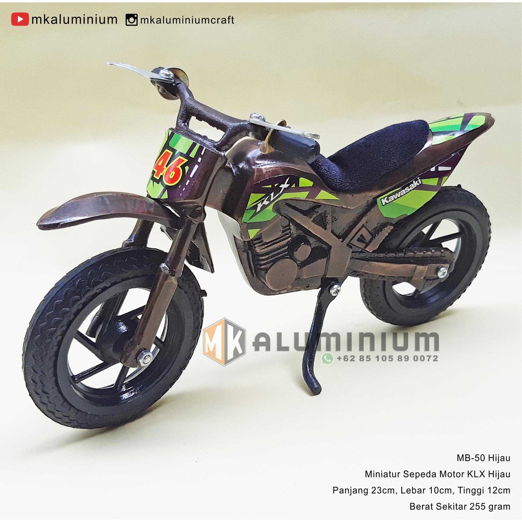 Jual KLX Hijau - Miniatur Sepeda Motor Kawasaki KLX Hijau Logam ...