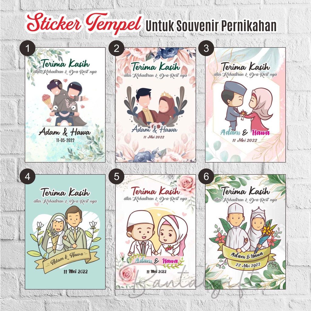 Jual Sticker Souvenir / Stiker Tempel Souvenir Pernikahan dan Wedding ...