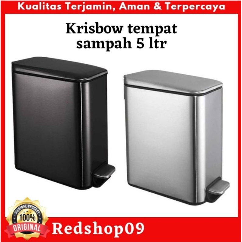 Jual Krisbow 5 Ltr Tempat Sampah Stainless Slim Soft Close - Hitam | Shopee Indonesia